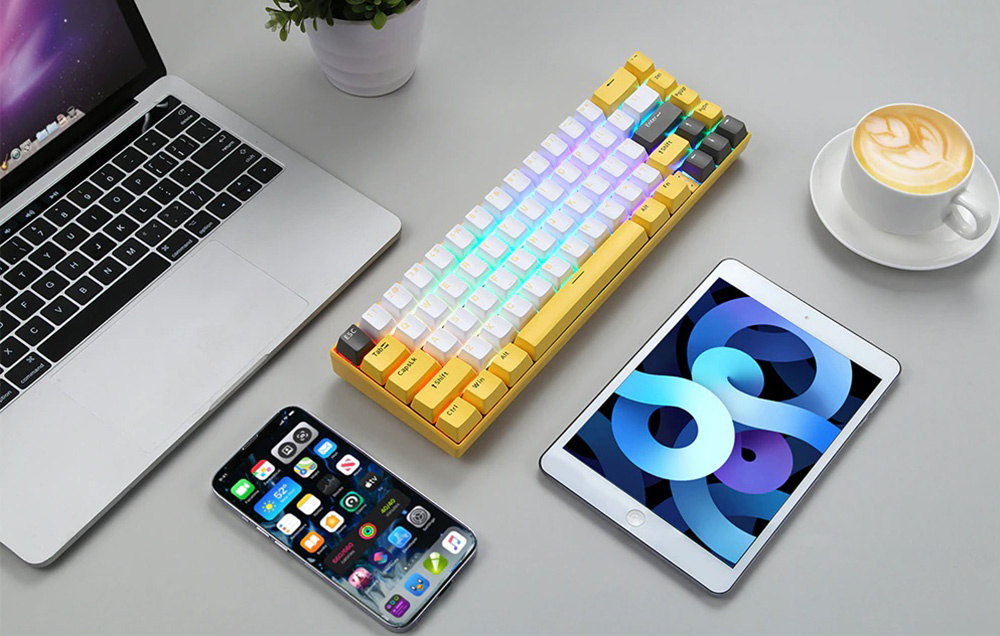 Motospeed BK67 Bluetooth mechanical keyboard (yellow) - 4KOM | GSM ...