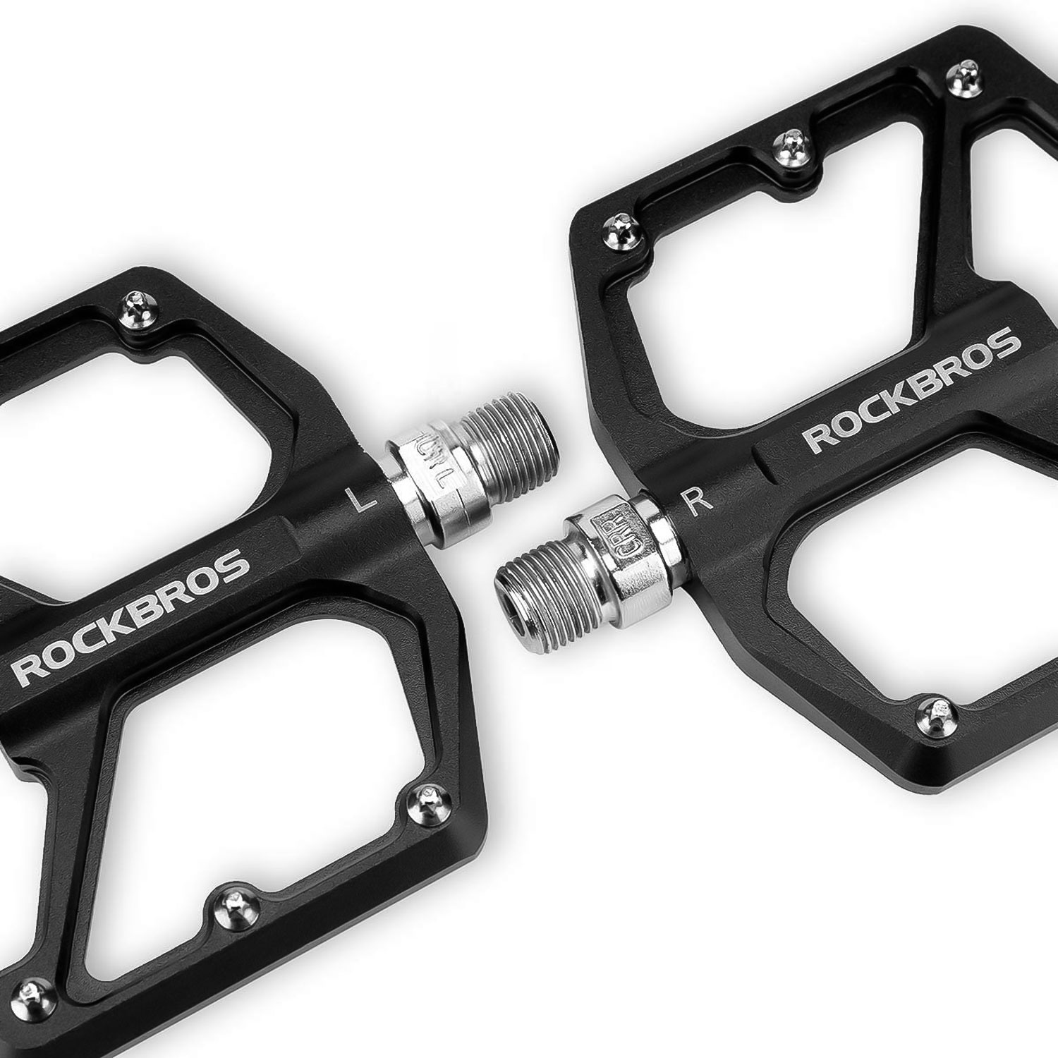 Pedały do roweru rowerowe platformowe RockBros K203-BK metalowe MTB ...